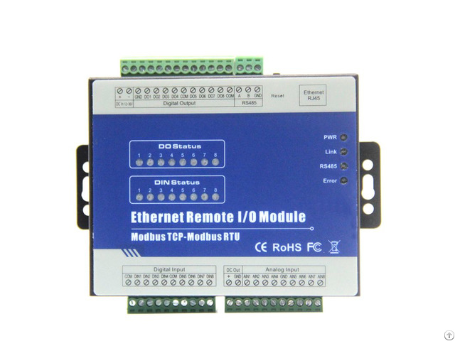 Modbus Tcp Ethernet Remote Io Module Rs485 To Rj45 Converter Ain Din Relay Output Shenzhen 8260